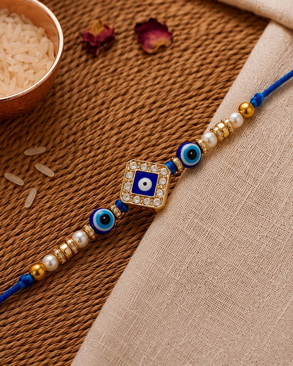 Avirak Evil Eye Rakhi for Brother | Tilak Set Included – Shona's Style