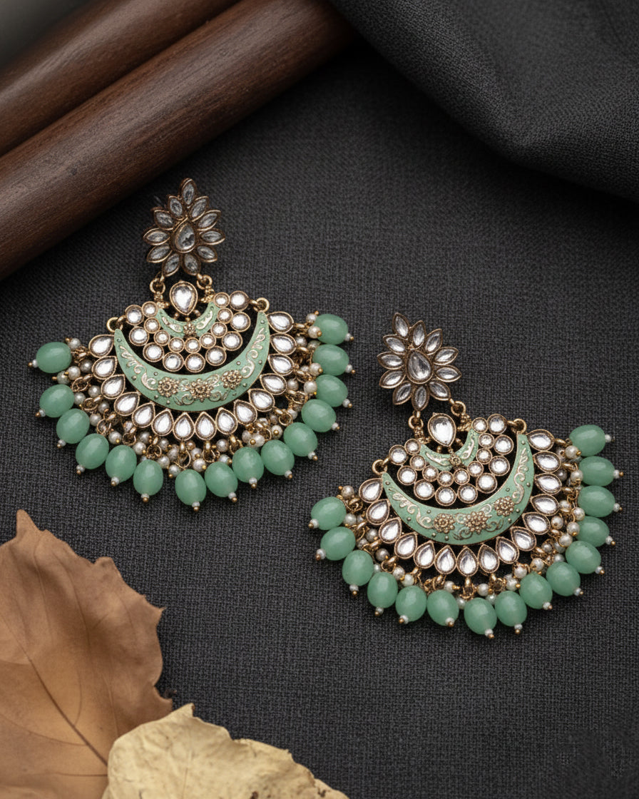 Mint Green Maisha Chandbali – Shona's Style