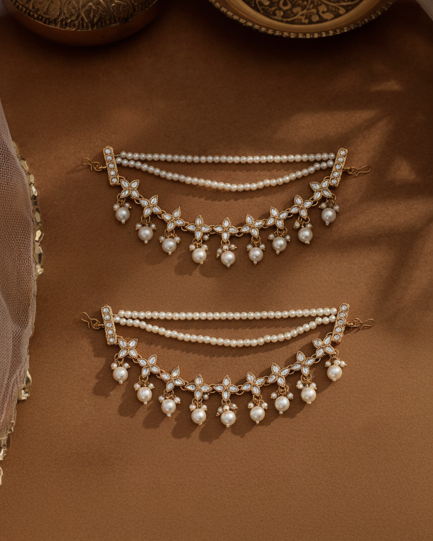 Ariva Kundan Kaan Chain Pair – Shona's Style