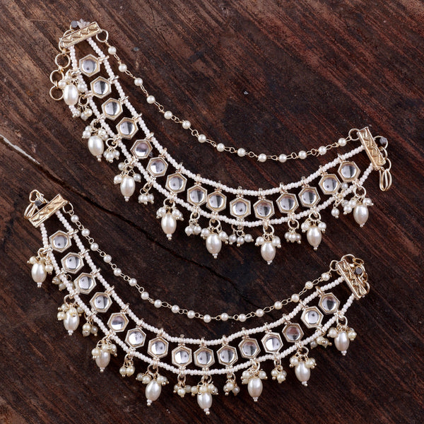 Anant Bahubali Kundan Kaan Chain Pair – Shona's Style