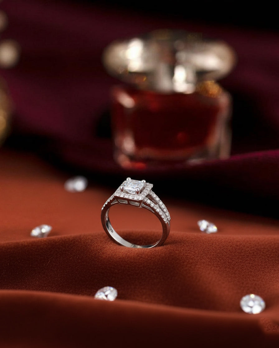 Jasper American Diamond Ring with Box – Shona's Style